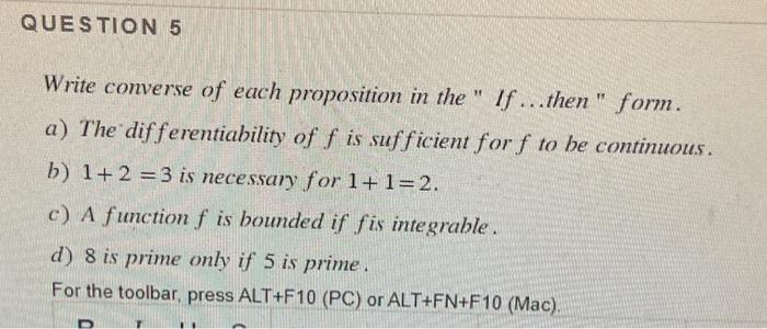 Solved Write converse of each proposition in the "If ...then | Chegg.com