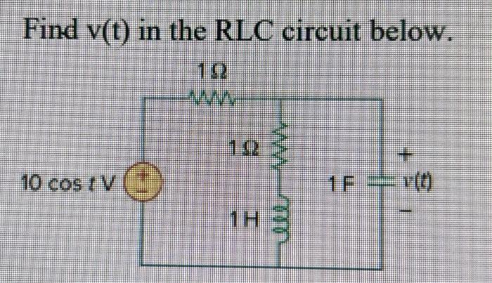 Solved Find v(t) in the RLC circuit below. | Chegg.com
