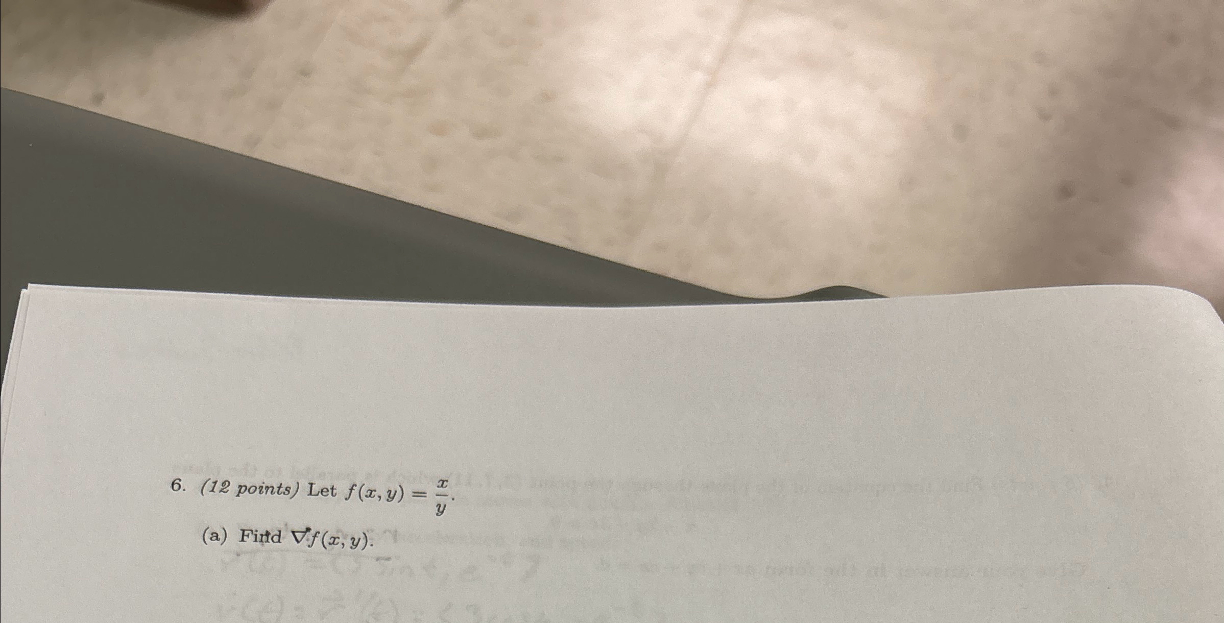 Solved (12 ﻿points) ﻿Let f(x,y)=xy.(a) ﻿Fintd grad*f(x,y). | Chegg.com