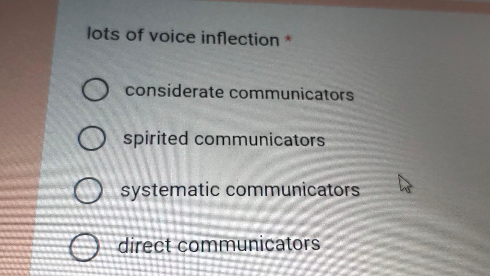 Solved lots of voice inflection * considerate communicators | Chegg.com