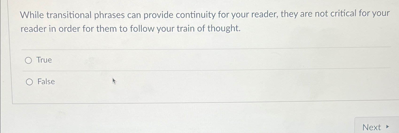 Solved While transitional phrases can provide continuity for | Chegg.com