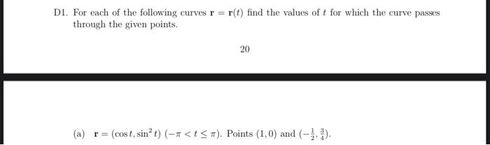 Solved D1. For each of the following curves r = 1 through | Chegg.com