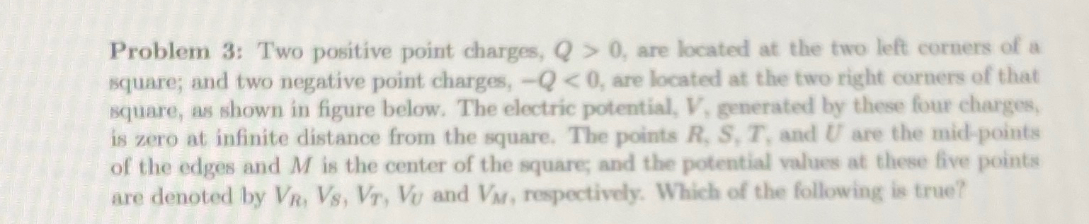 Solved Problem 3: Two positive point charges, Q>0, ﻿are | Chegg.com