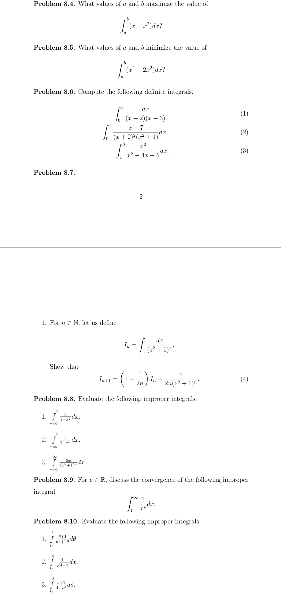 Solved Problem 8.4. ﻿What values of a and b ﻿maximize the | Chegg.com