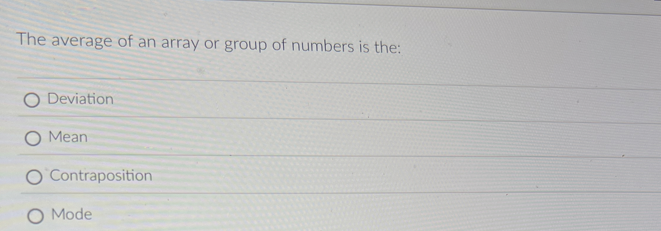 Solved The average of an array or group of numbers is | Chegg.com