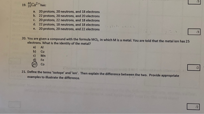 Solved Atomic Structure 17. Fill out the following table: | Chegg.com
