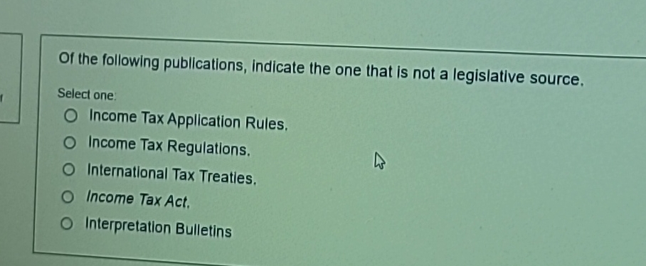 Solved Of the following publications, indicate the one that | Chegg.com
