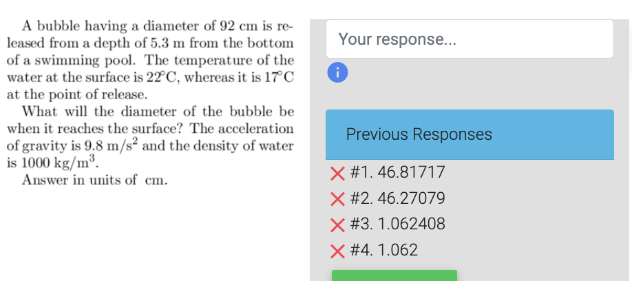 Solved Your response...Previous | Chegg.com