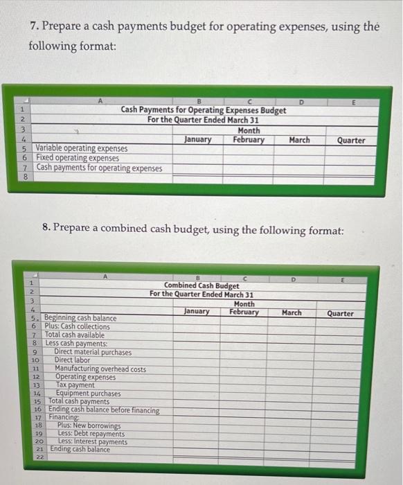 Solved P9-63A. Comprehensive budgeting problem (Learning | Chegg.com