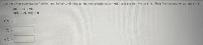 Solved Use the given acceleration function and initial | Chegg.com
