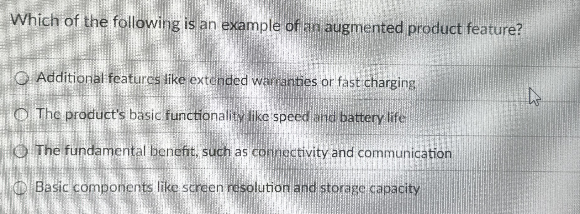 Solved Which of the following is an example of an augmented | Chegg.com