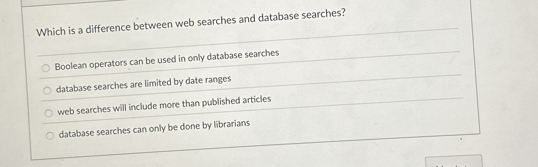 Solved Which is a difference between web searches and | Chegg.com