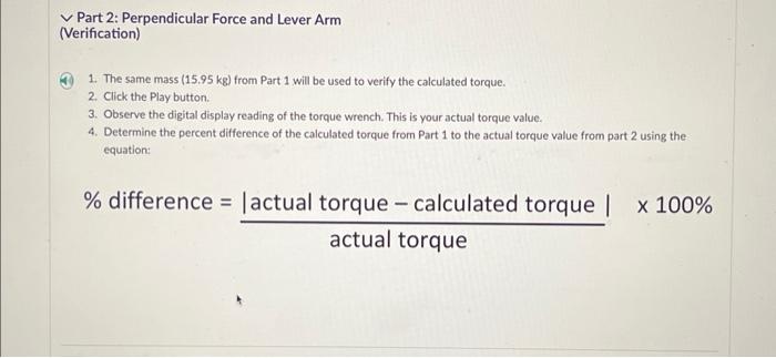 1. Table 1. Mass, Weight, Lever Arm and Torque | Chegg.com