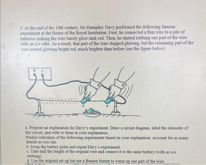 Solved 3. At the end of the 18 th century, Sir Humphry Davy | Chegg.com