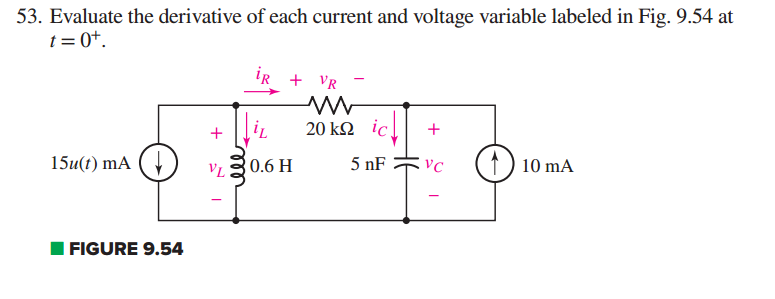 Solved Evaluate the derivative of each current and voltage | Chegg.com