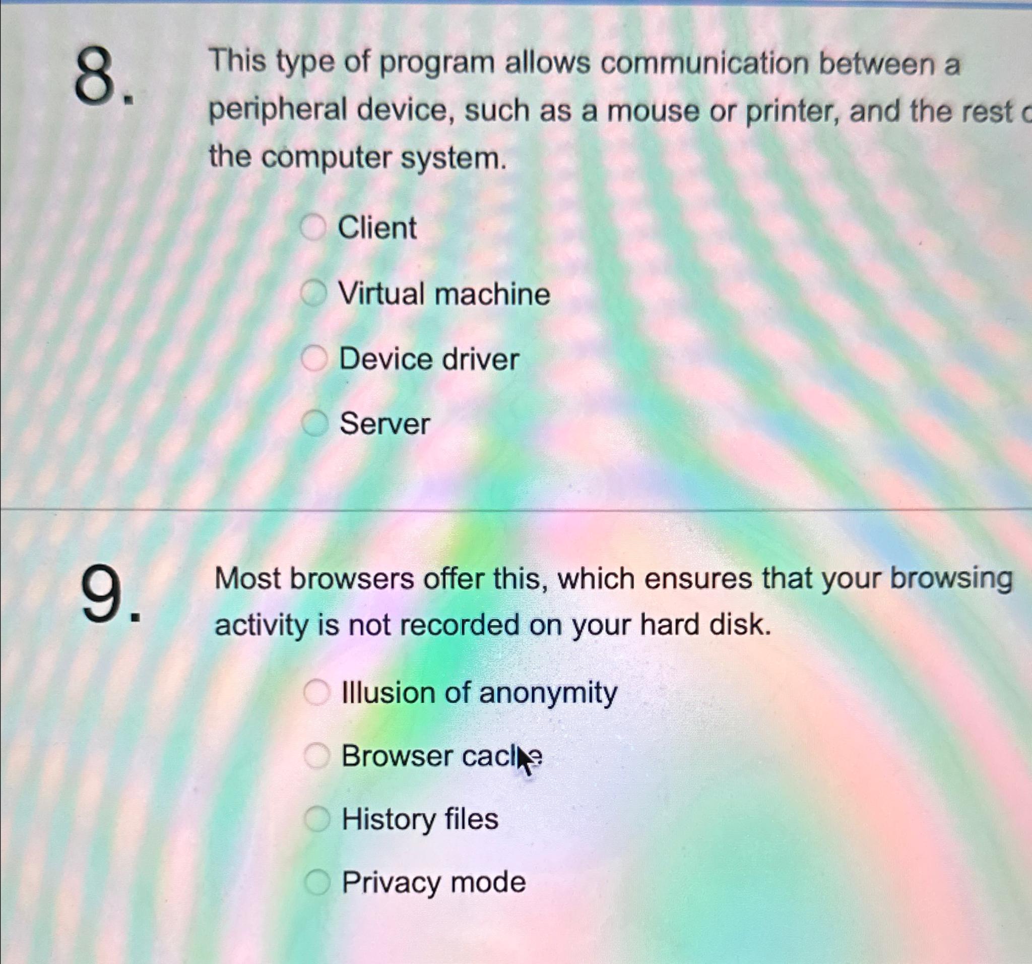 This type of program allows communication between a | Chegg.com