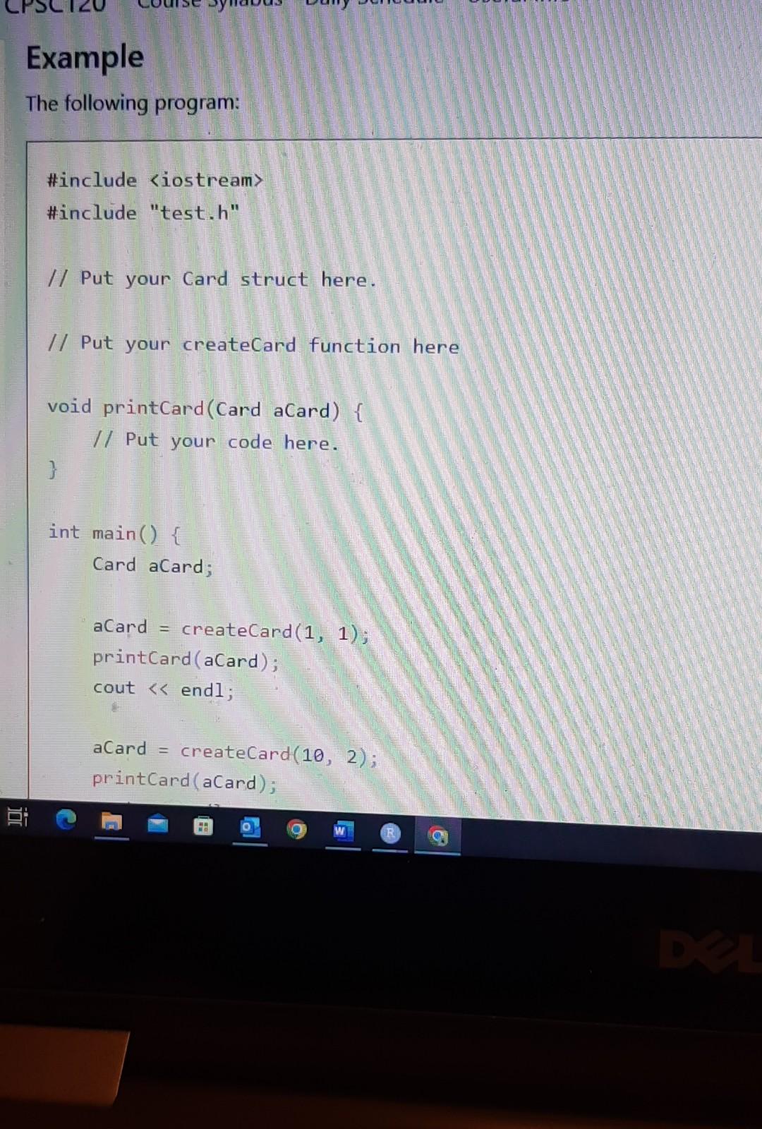 Solved Create the function printCard (Gard aCard: Card) that | Chegg.com