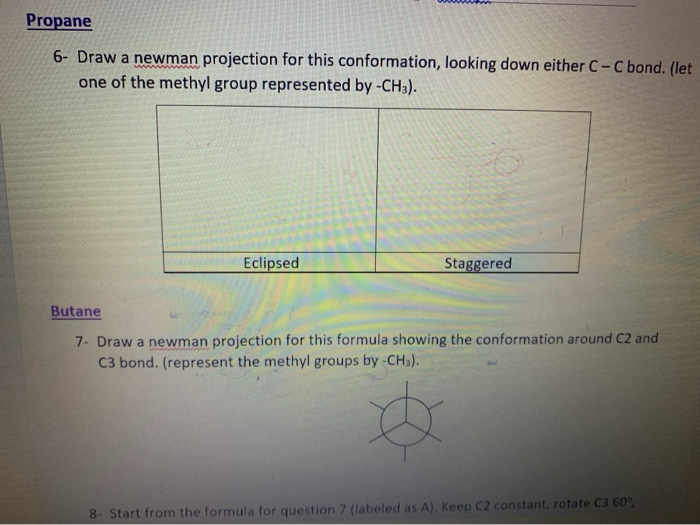 Solved Propane 6- Draw a newman projection for this | Chegg.com