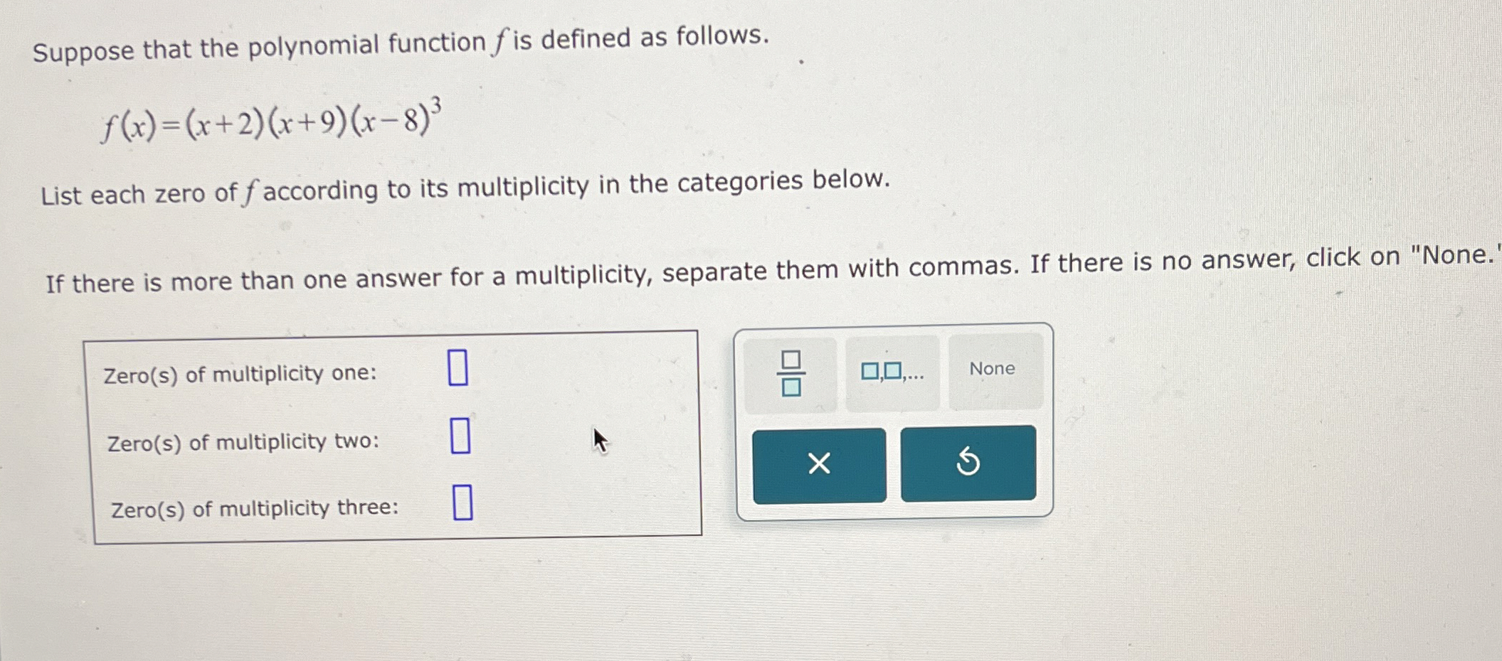 Solved Suppose that the polynomial function f ﻿is defined as | Chegg.com