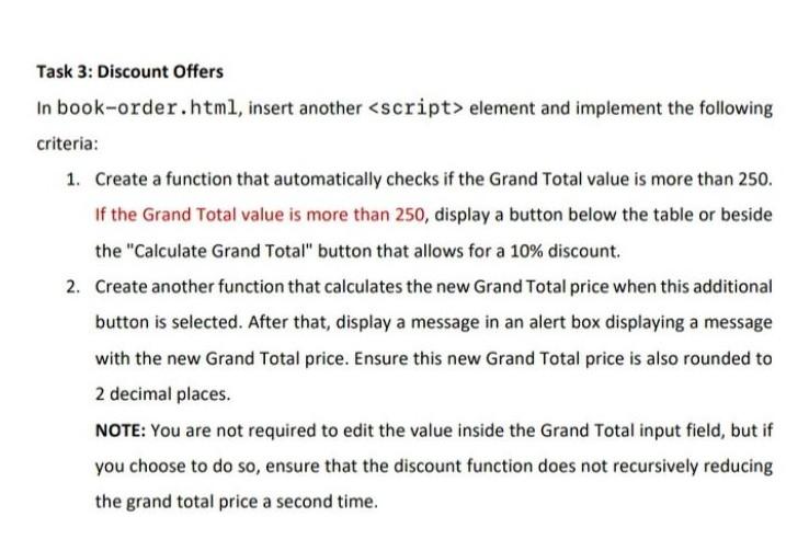 Solved Task 1 In book-order. html, link an external | Chegg.com