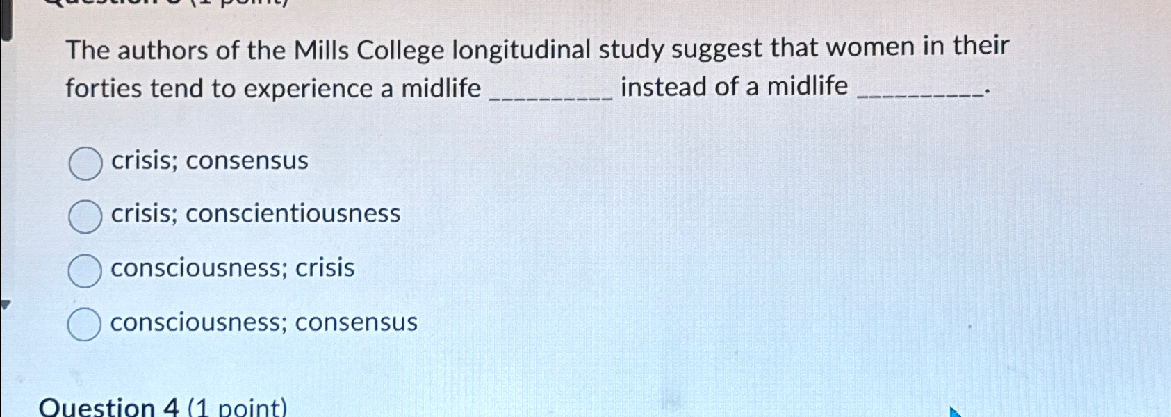 Solved The authors of the Mills College longitudinal study | Chegg.com