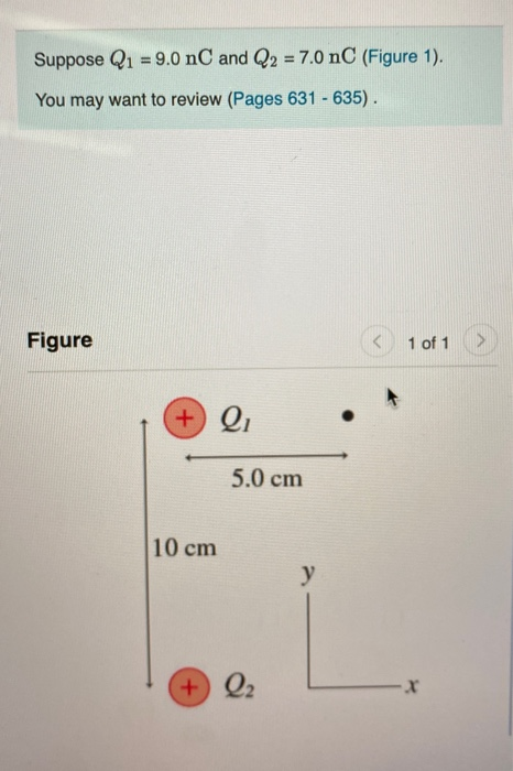 Solved Suppose Q1 = 9.0 nC and Q2 = 7.0 nC (Figure 1). You | Chegg.com
