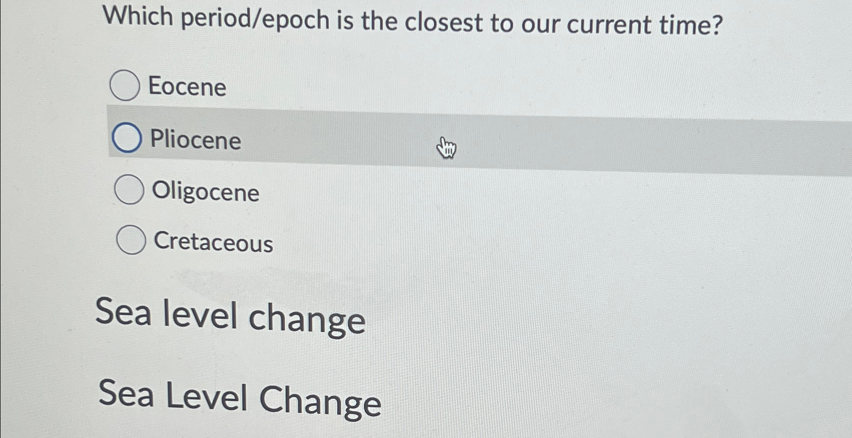 Solved Which period/epoch is the closest to our current | Chegg.com