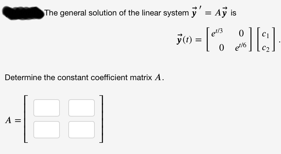 Solved The general solution of the linear system | Chegg.com