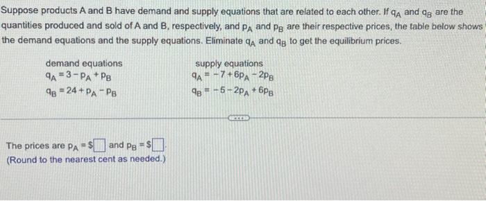 Solved Suppose products A and B have demand and supply | Chegg.com