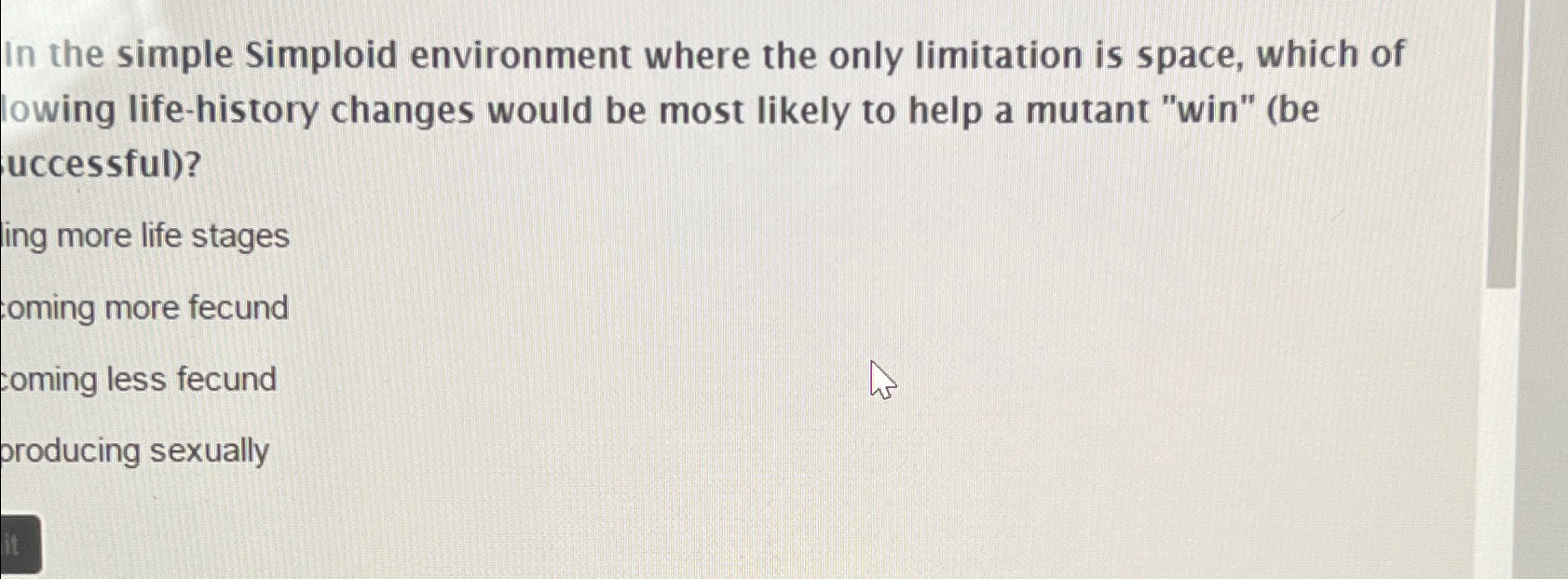 Solved In the simple Simploid environment where the only | Chegg.com