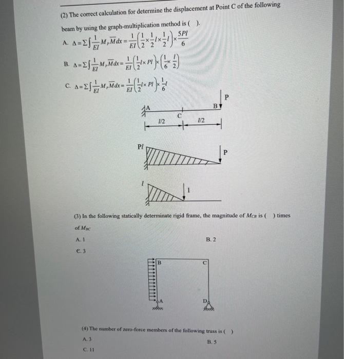 (2) The correct calculation for determine the | Chegg.com