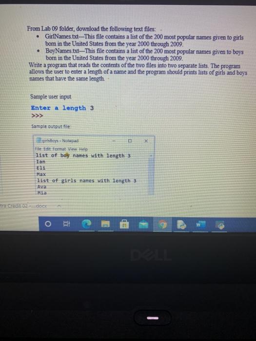 Solved From Lab 09 folder, download the following text | Chegg.com
