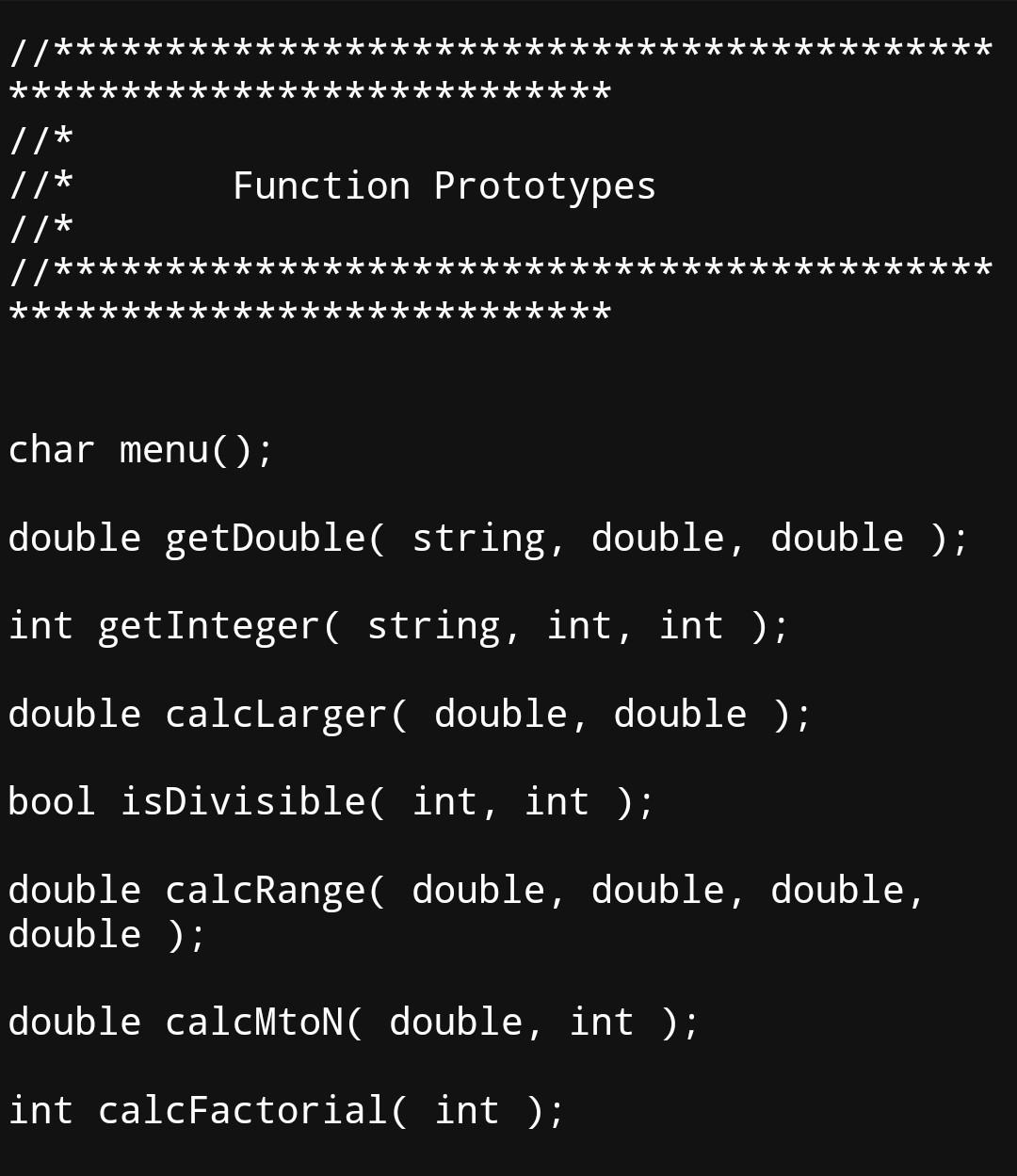 Solved //CSCI 240 Function Calling Recitation Project | Chegg.com