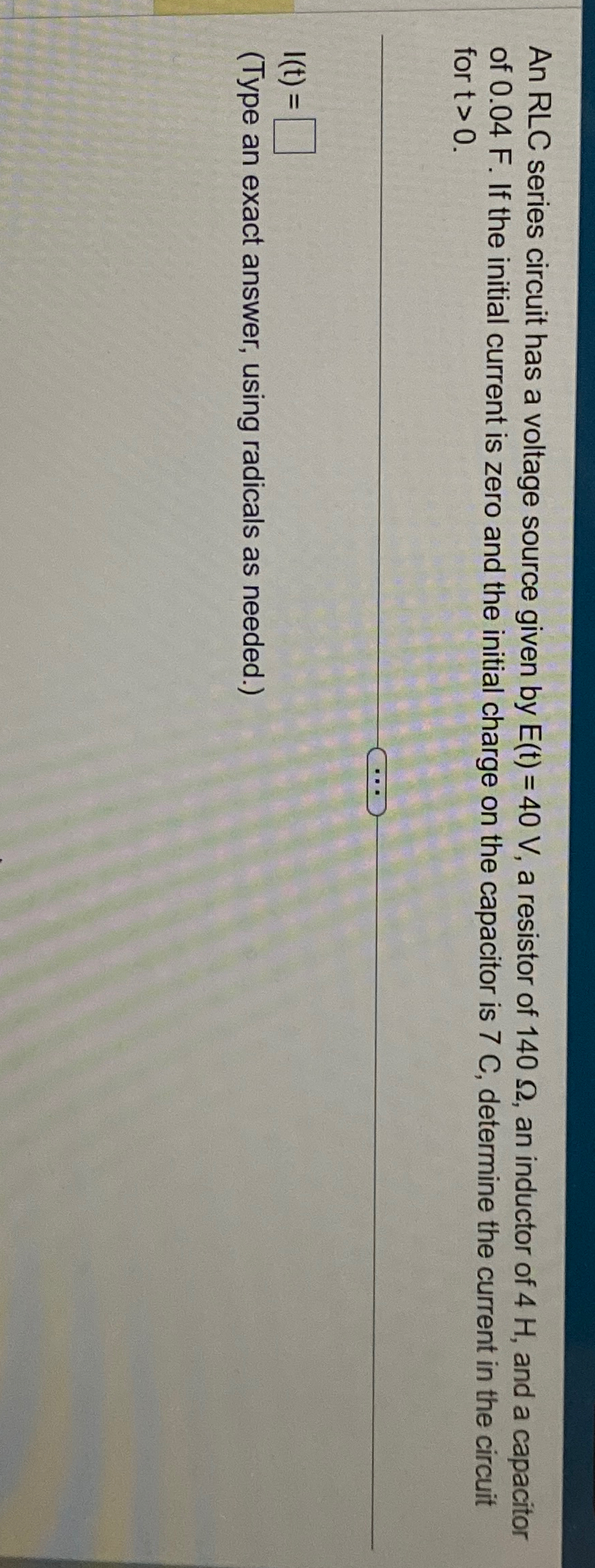 Solved An RLC series circuit has a voltage source given by | Chegg.com