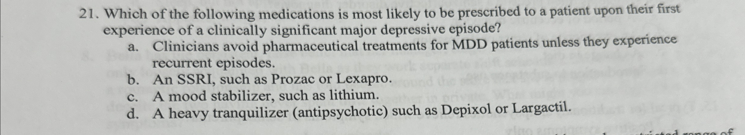 Solved Which of the following medications is most likely to | Chegg.com
