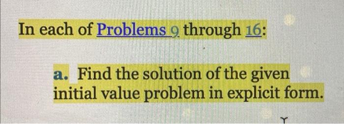 Solved In each of Problems 9 through 16: a. Find the | Chegg.com