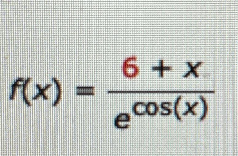 Solved f(x)=6+xecos(x) | Chegg.com