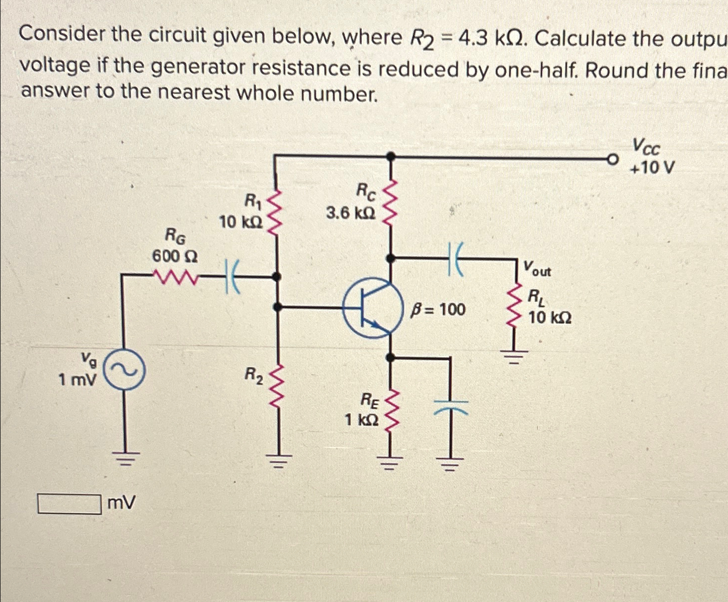 Consider the circuit given below, where R2=4.3kΩ. | Chegg.com