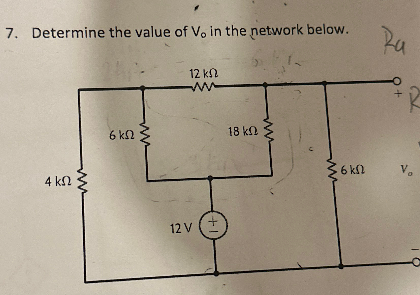 Solved Determine the value of V0 ﻿in the network below. | Chegg.com