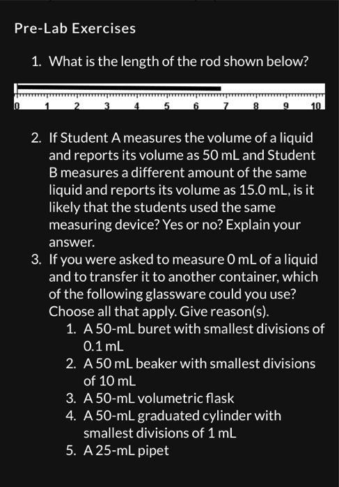 Solved 2. If Student A measures the volume of a liquid and | Chegg.com