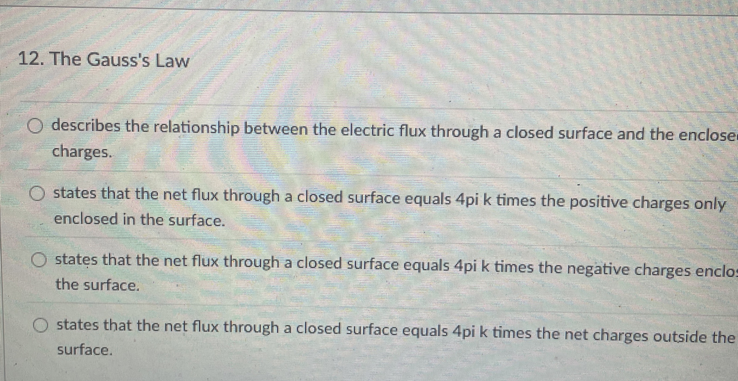 Solved describes the relationship between the electric flux | Chegg.com