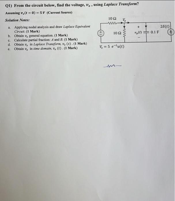 Solved Q1) From the circuit below, find the voltage, v0, | Chegg.com