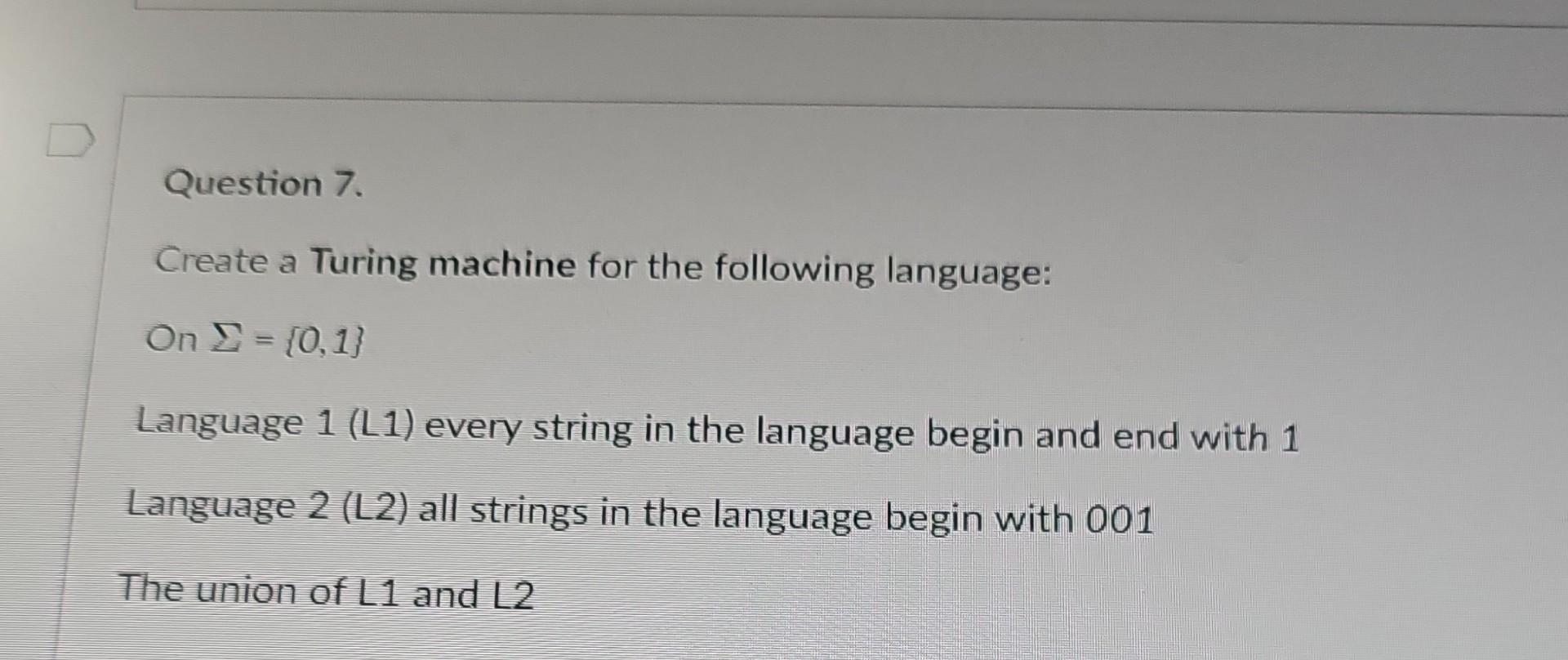 Solved please show full work and give diagram of the turing | Chegg.com