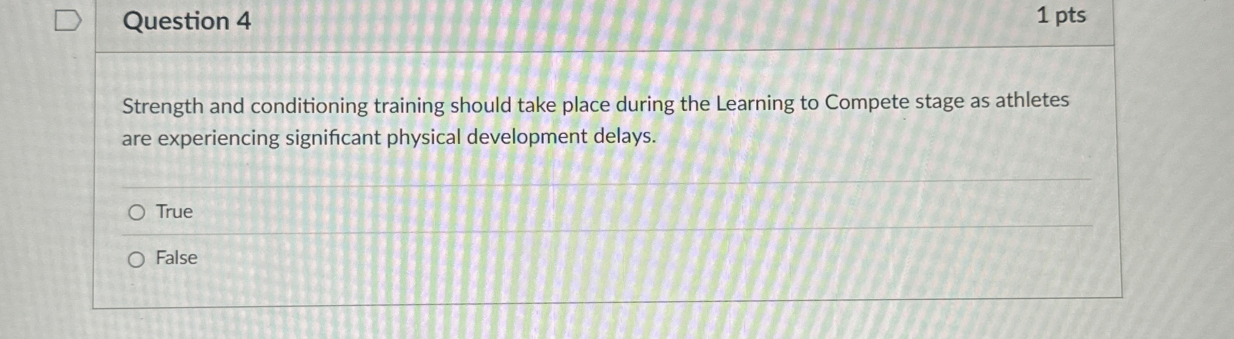 Solved Question 41 ﻿ptsStrength and conditioning training | Chegg.com