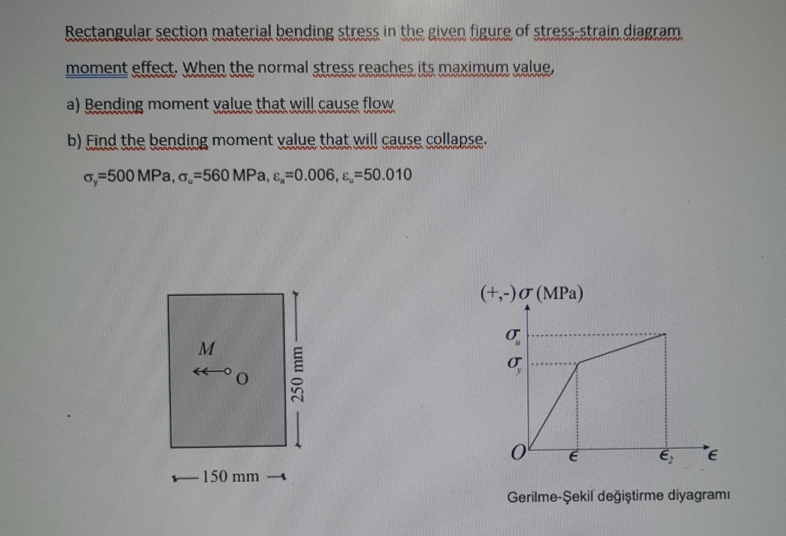 Solved Rectangular section material bending stress in the | Chegg.com