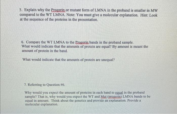 Solved 5. Explain why the Progerin or mutant form of LMNA in | Chegg.com