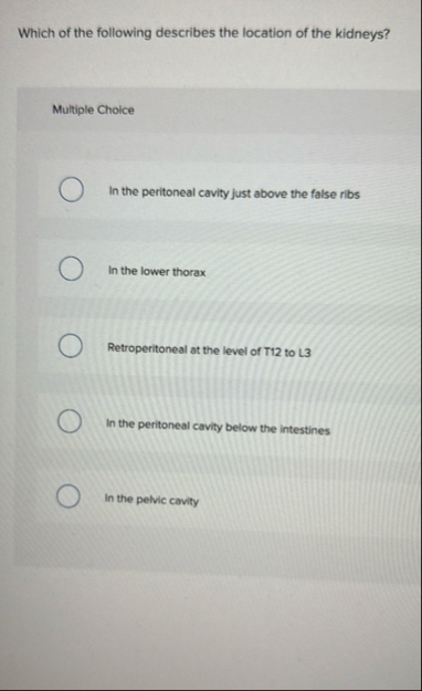 Solved Which of the following describes the location of the | Chegg.com