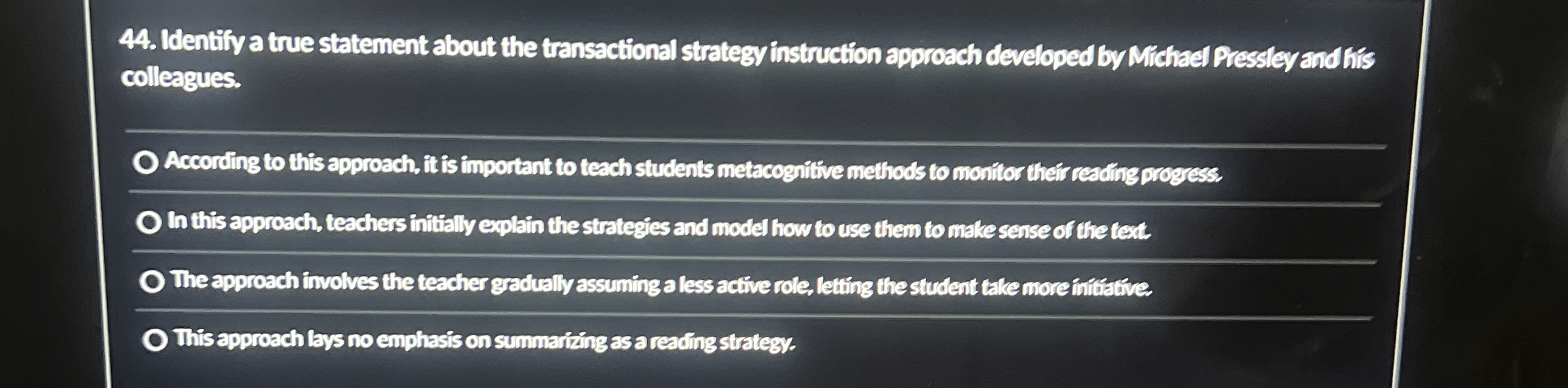 Solved Identify a true statement about the transactional | Chegg.com