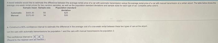 Solved A travel webolo e estimate the wenge mental price of | Chegg.com