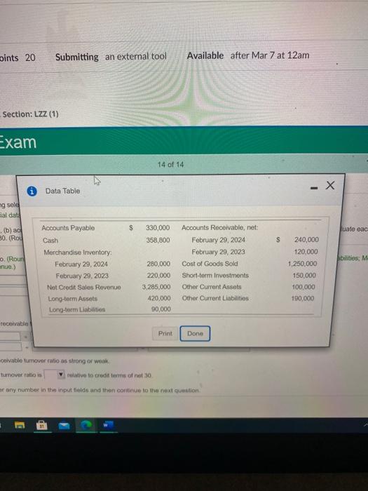 Solved Dints 20 Submitting an external tool Available after | Chegg.com